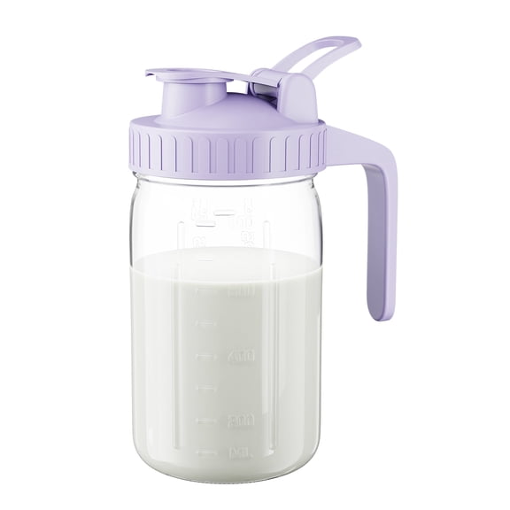 Glass Breast Milk Pitcher 64 oz Mason Jar Pitcher with Flip Top Pour ...