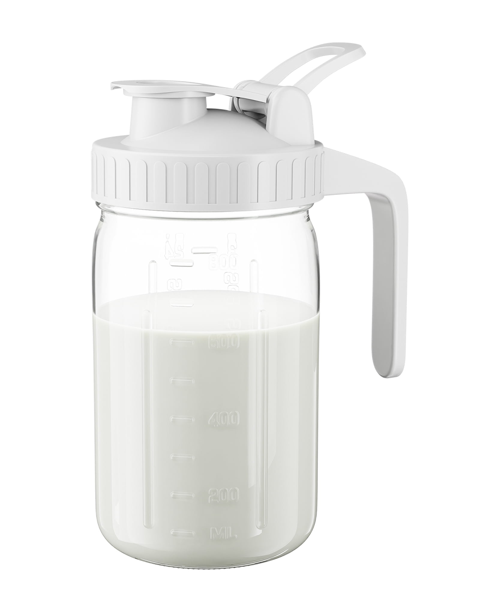 GOSCHE Breast Milk Pitcher, 32oz Wide Mouth Glass Mason Jar with Lid ...