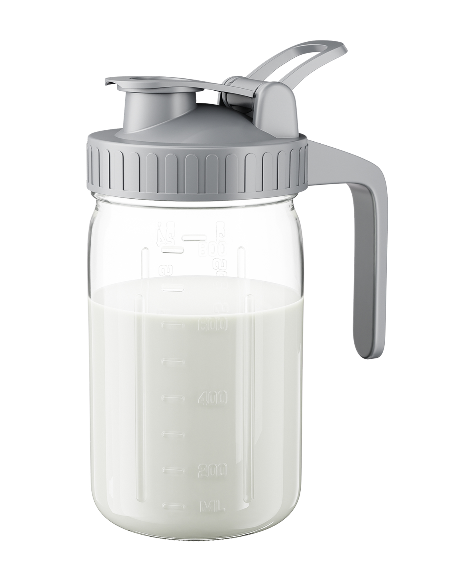 GOSCHE Breast Milk Pitcher, Wide Mouth Glass Mason Jar Pitcher with ...