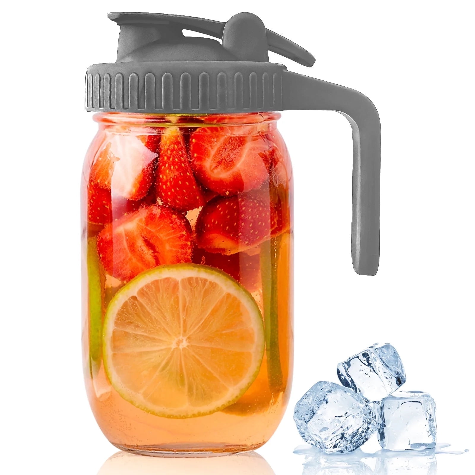 G GOSCHE Glass Pitcher with Lid, 32 oz Shock-Proof Jug for Brewing ...