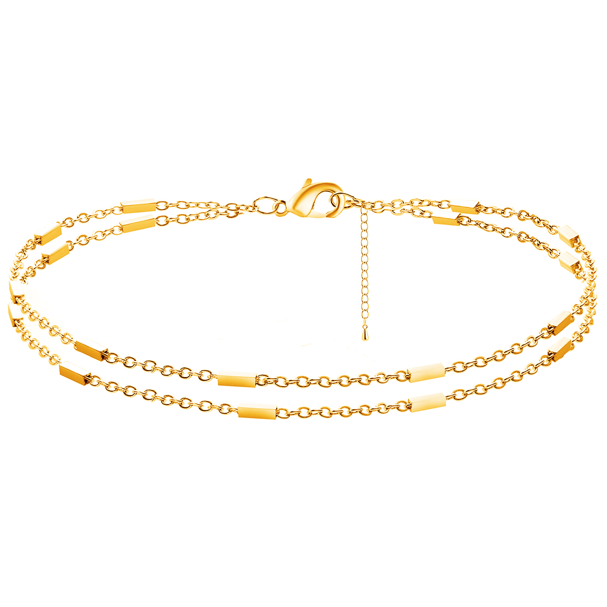 GOSFRY Ankle Bracelets for Women 14K Gold Plated Anklet for Women Silver Layered Shining Tennis ...