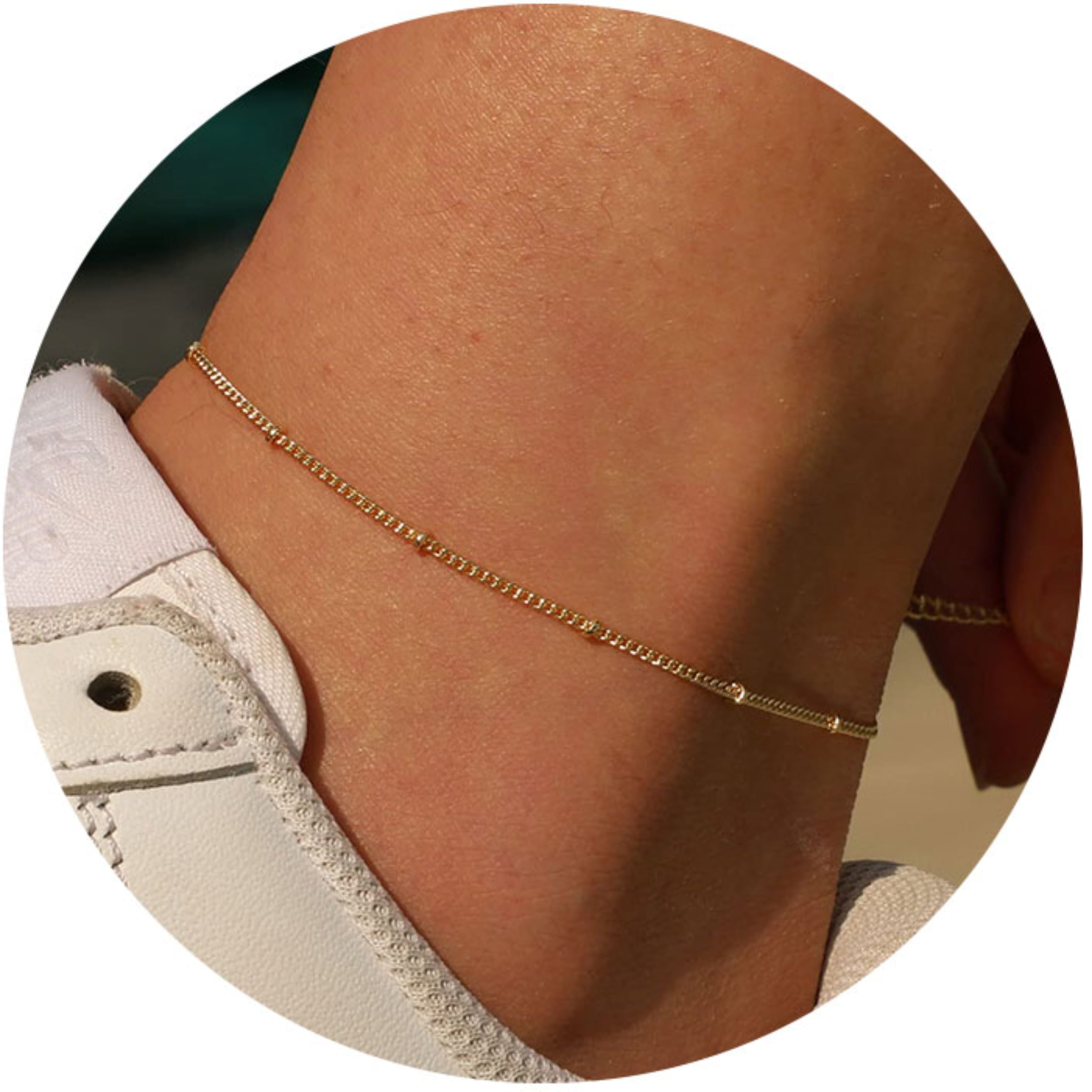 GOSFRY Ankle Bracelets for Women 14K Gold/Silver Plated Anklet Shining Tennis Anklet Dainty ...