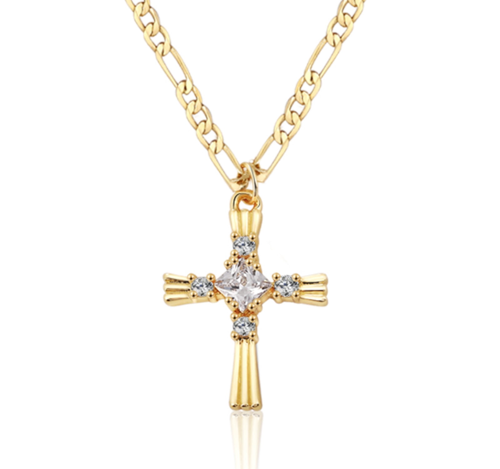 GOSFRY Cross Necklace for Women 14K Gold Plated Sideways Cross Necklace ...
