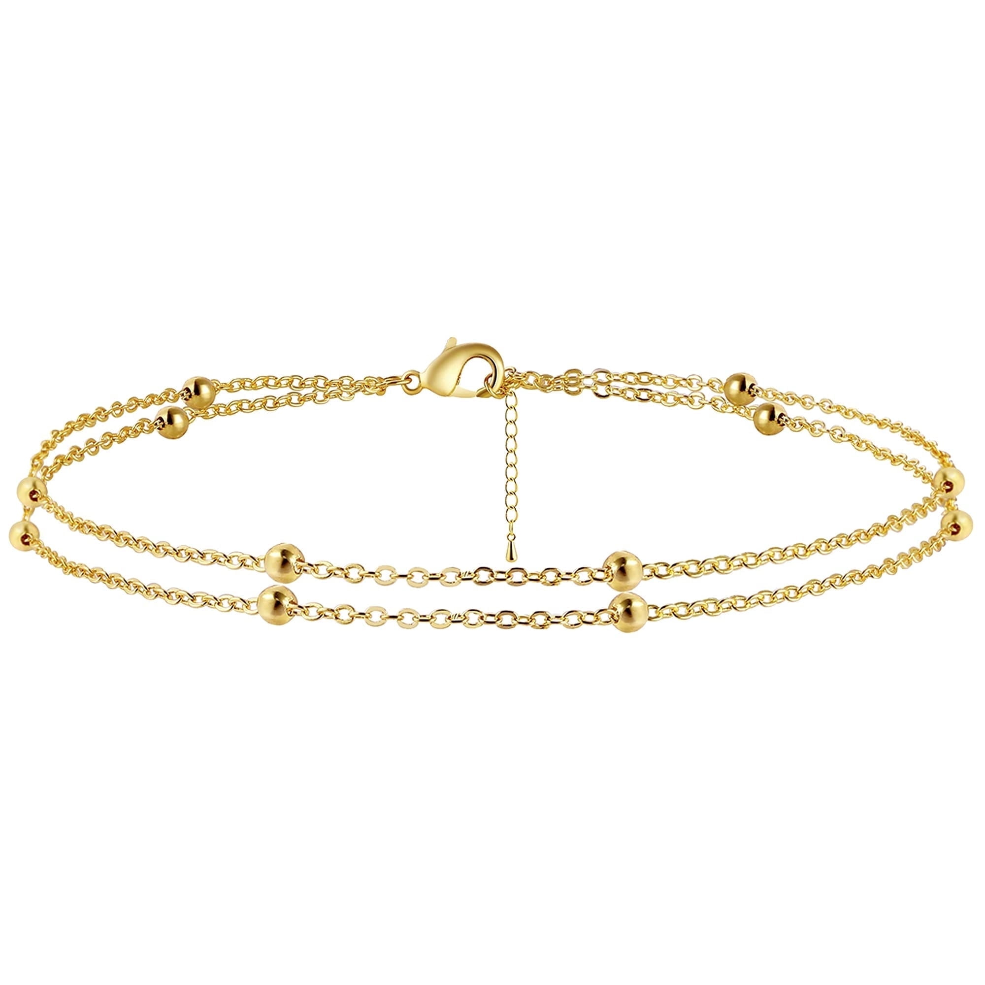 GOSFRY Dainty Simple Chain Anklet 18k Gold/Silver Plated Summer Beach ...