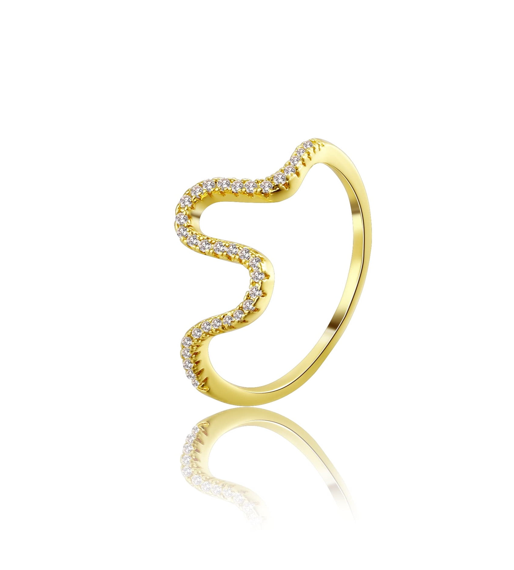 GOSFRY Gold Rings for Women Non Tarnish Dainty Stackable 14k Gold Plated CZ Cubic Zirconia ...