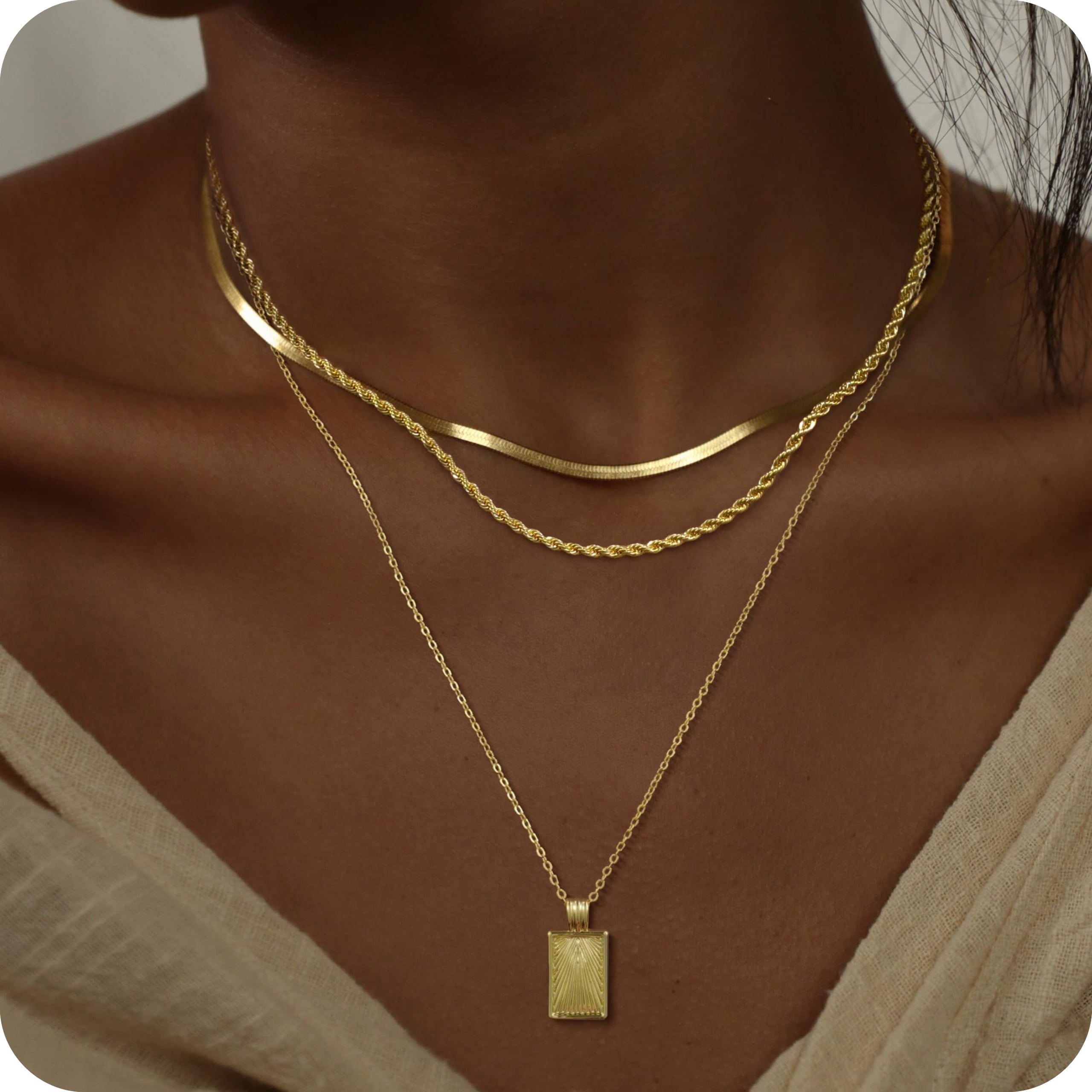 GOSFRY Layered Necklace for Women Men Unique Fashionable Dainty Layered ...