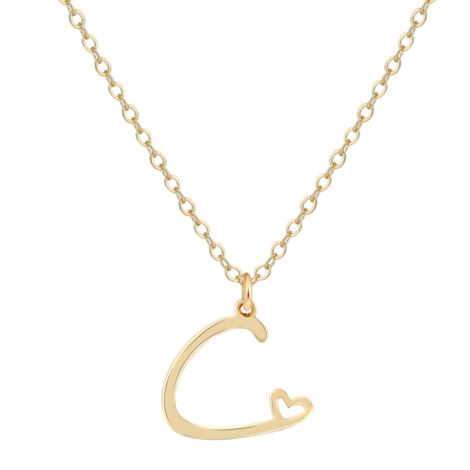 GOSFRY Initial Heart Necklaces for Women, Dainty 14K Gold Plated Letter ...