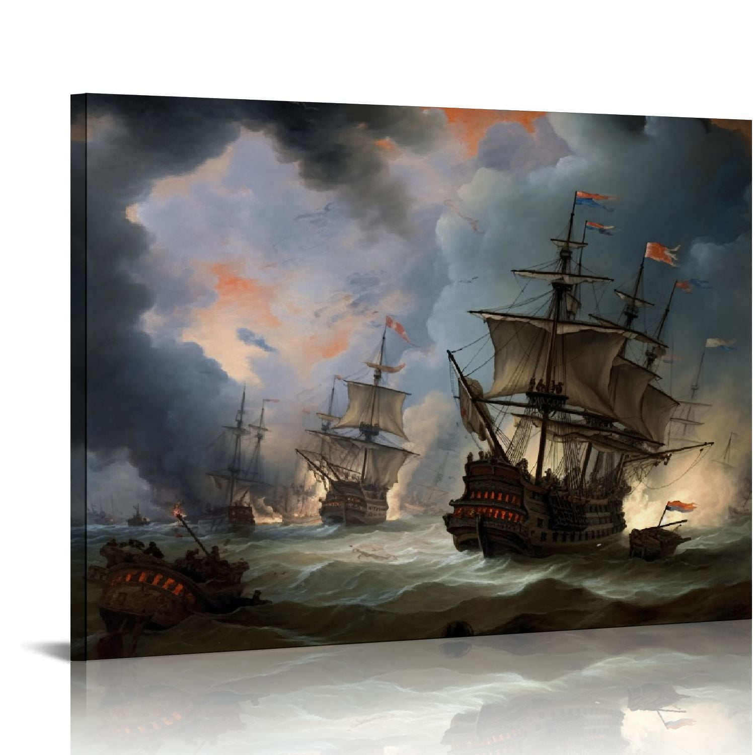 GOSMITH 1 Piece Historical Ship Naval Battle Prints Picture Landscape ...