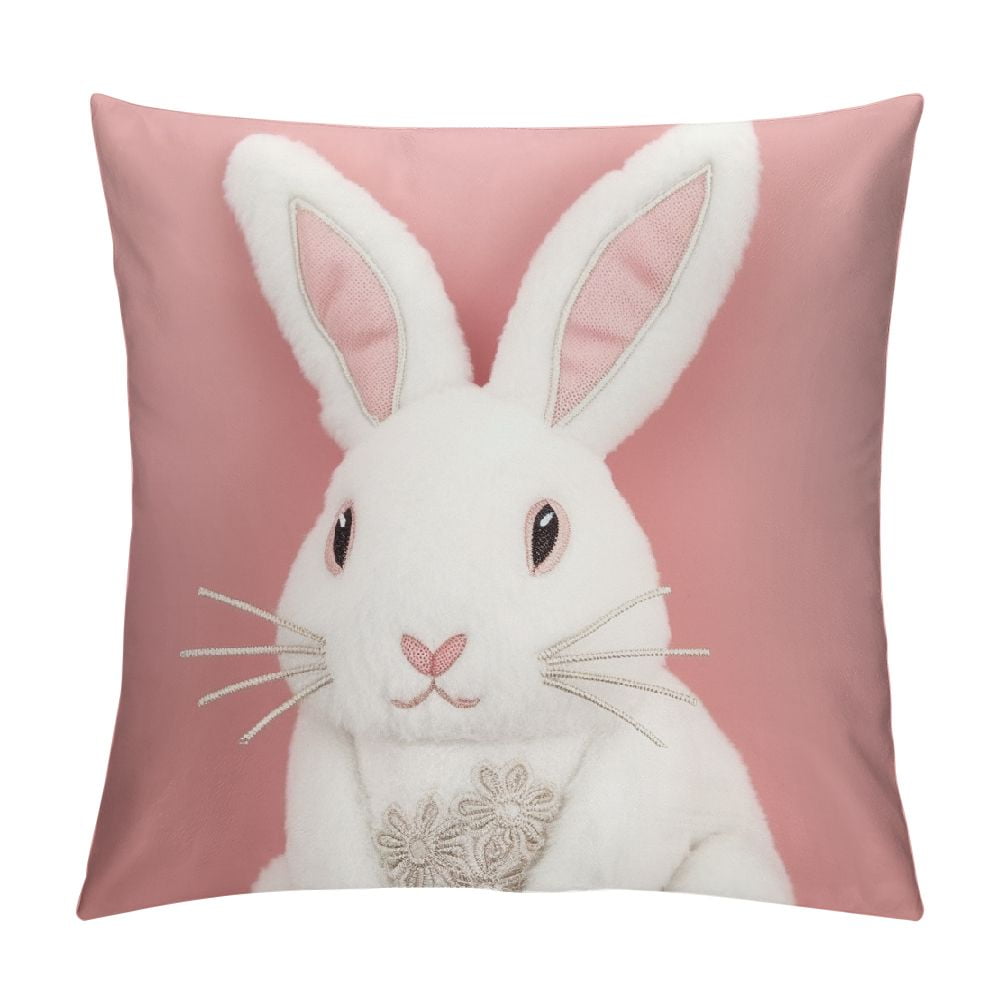 GOSMITH 1 Piece Pink Animal Bunny Throw Pillowcase, Lovely Super Soft ...