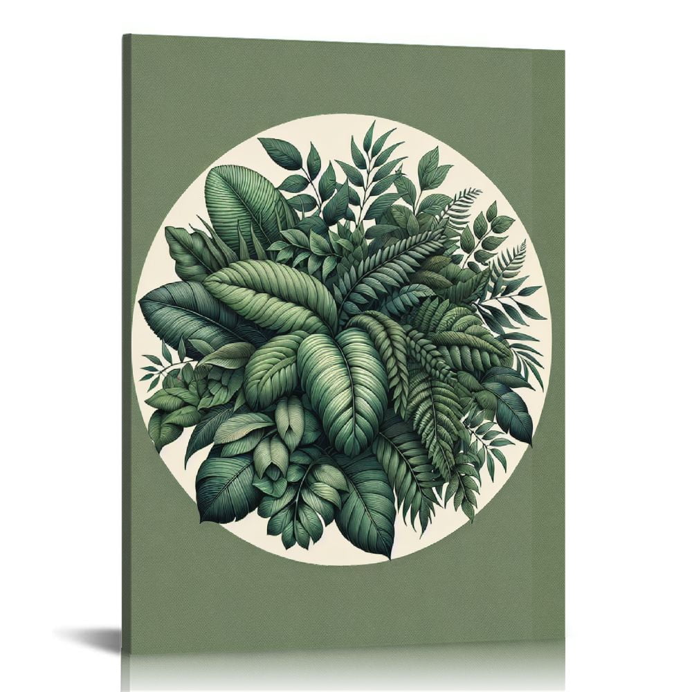 GOSMITH 16x20 in / 12x16 in Leaf Vintage Tropical Palm Tree Fern Banana ...