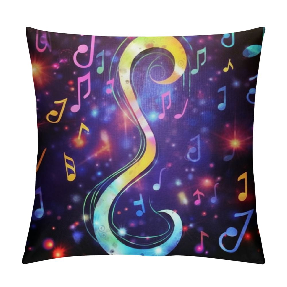 GOSMITH 18" x 18" Music-Themed Throw Pillow Covers for Couch, Bed ...