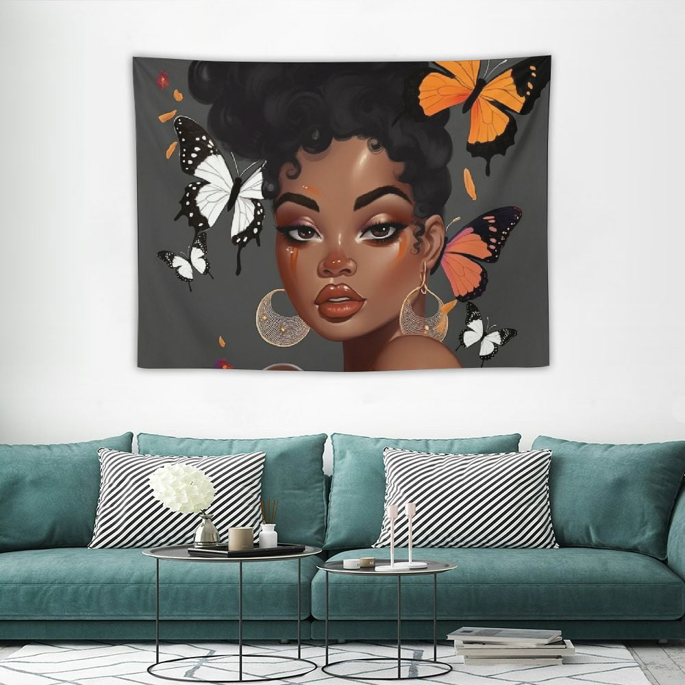 GOSMITH African American Tapestry Black Woman Tapestry Wall Art, Afro ...