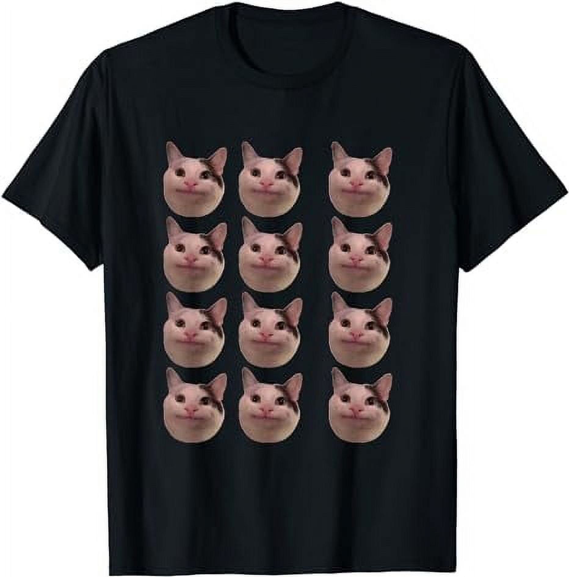 GOSMITH Amazing Cute Beluga Cat Pattern T-Shirt black - Walmart.com