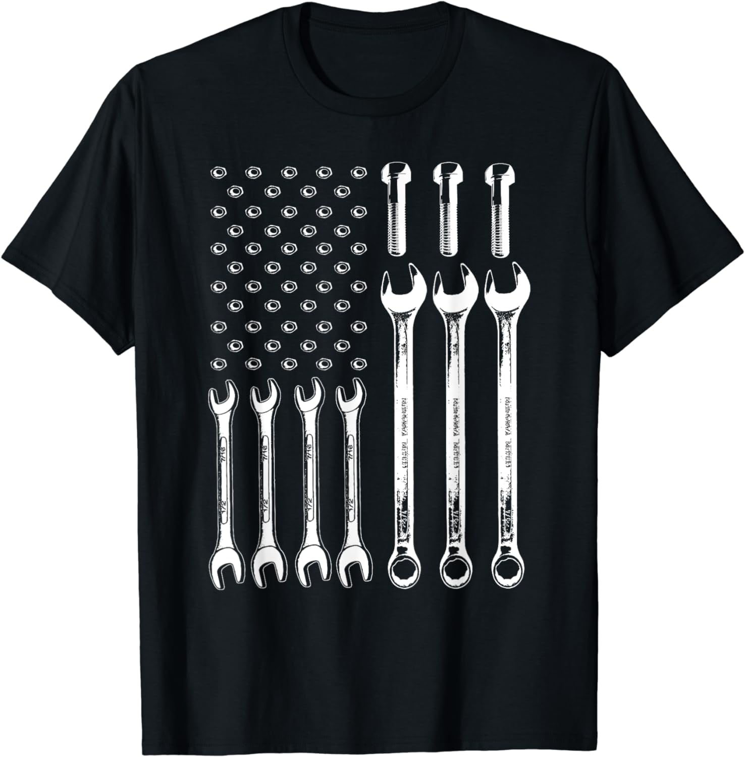 GOSMITH American Flag Wrench Men Gifts T-Shirt black - Walmart.com