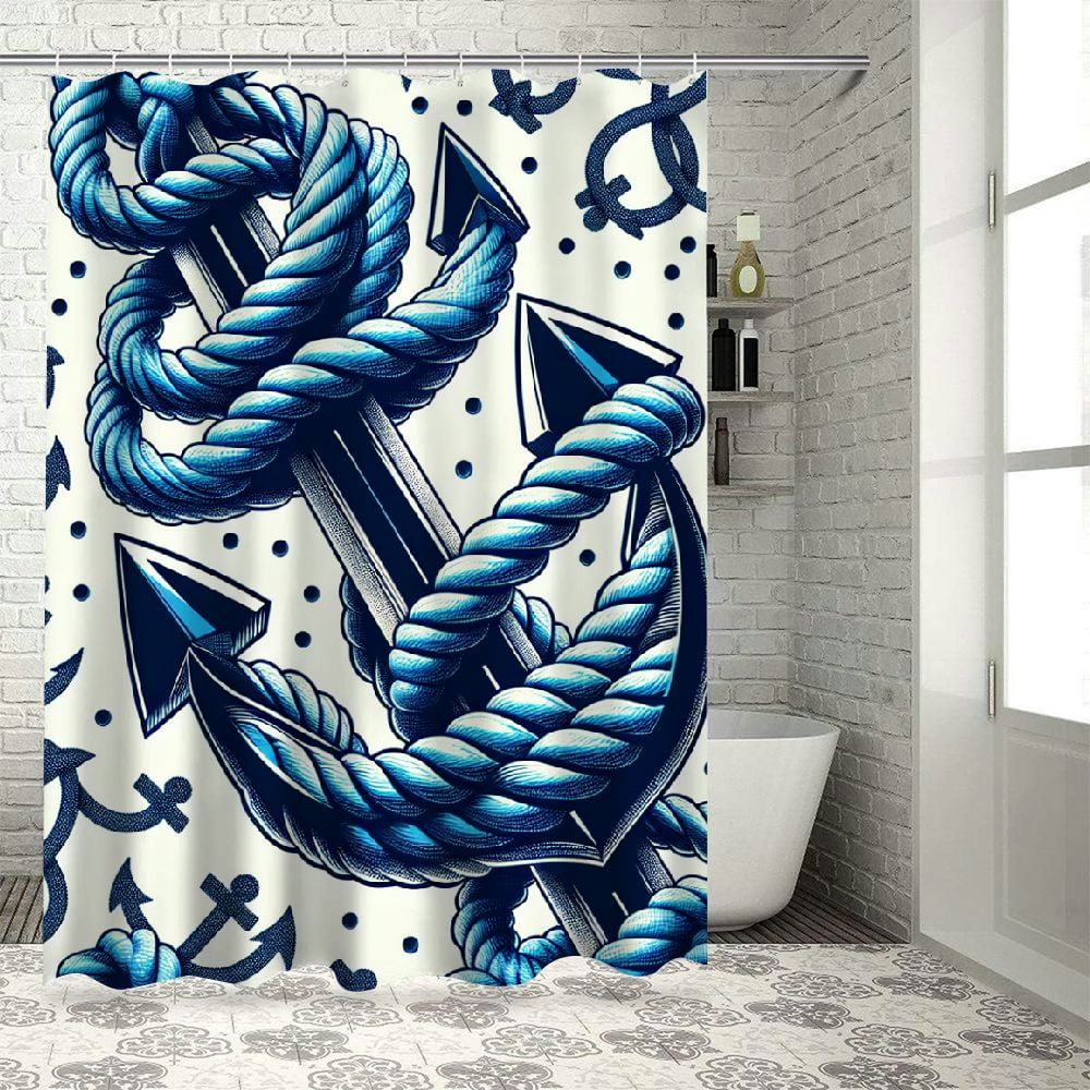 GOSMITH Anchor Hand Drawn Anchors and Entangled Ropes Nautical ...