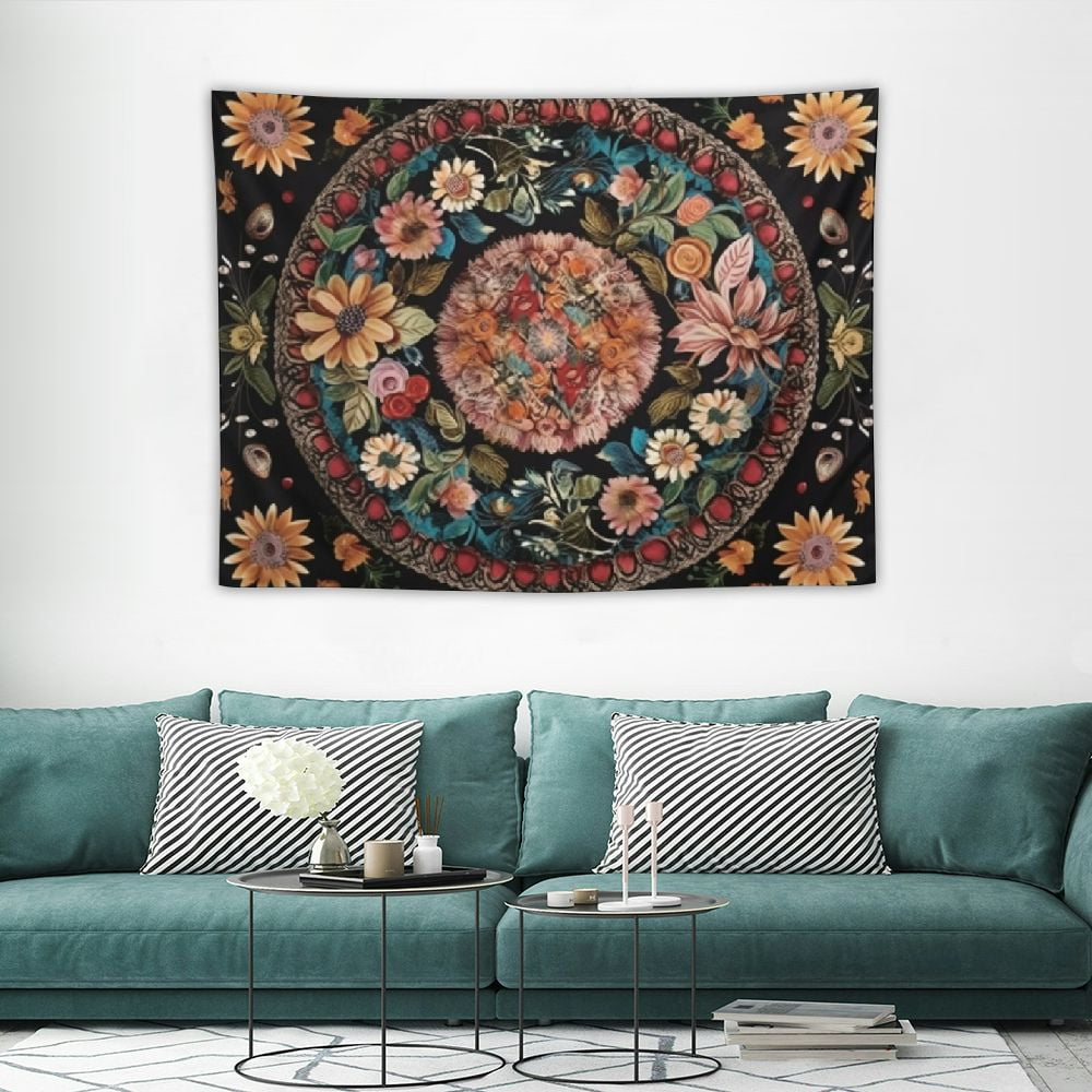 GOSMITH Astrology Plant Moon Phase Flower, Wall Hanging Tarot Tapestry ...