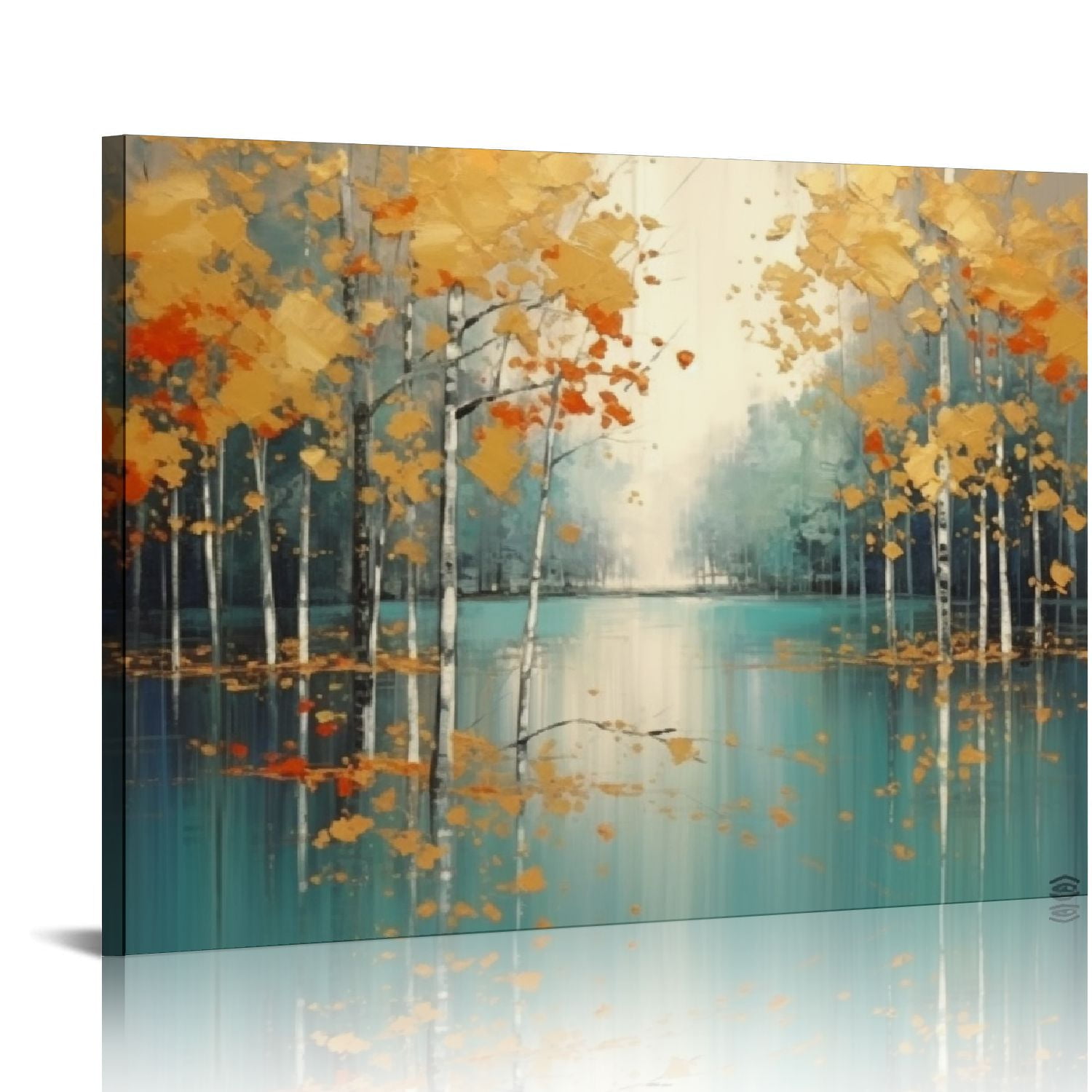 GOSMITH Autumn Canvas Wall Art Frame, Autumn Leaves Picture Landscape ...