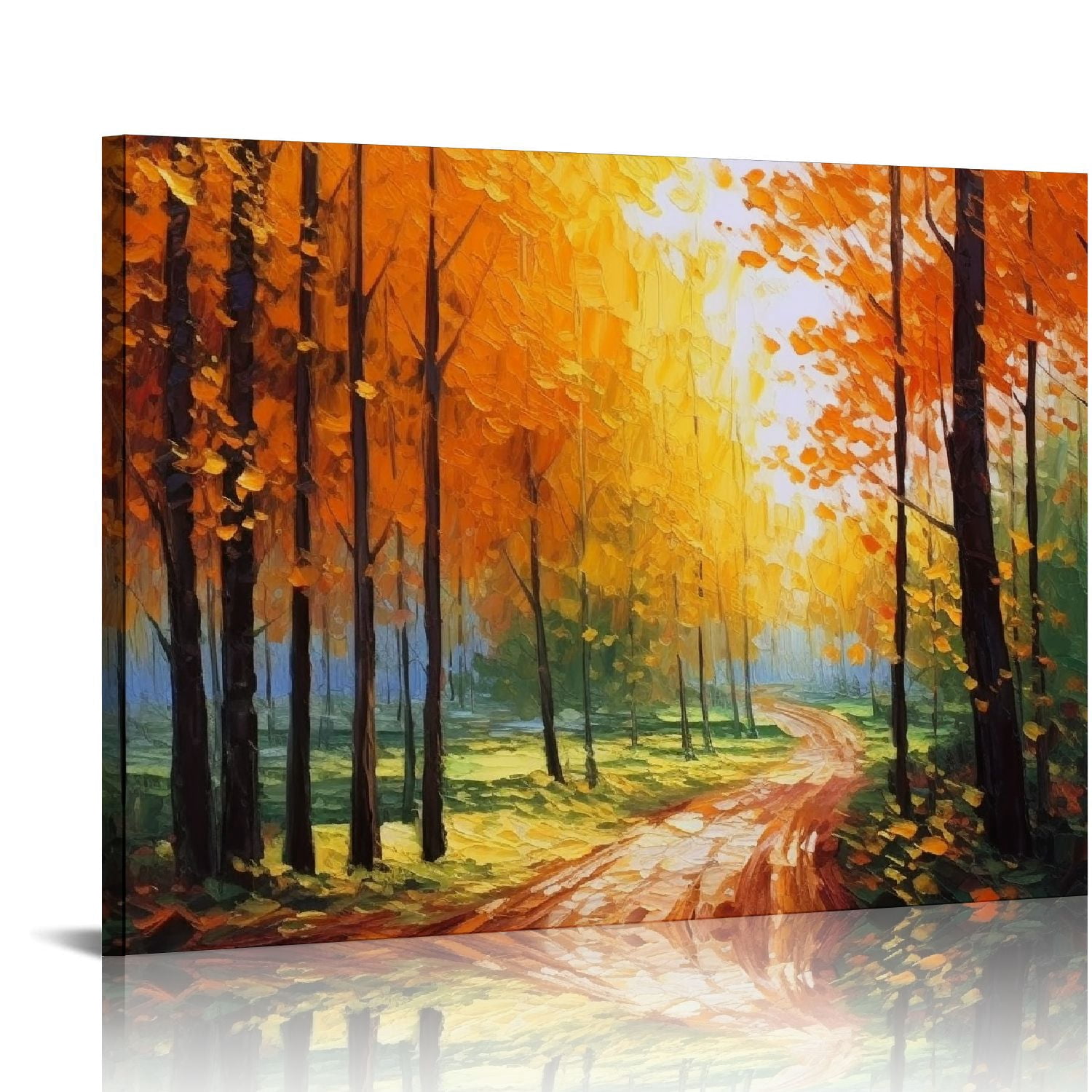 GOSMITH Autumn Maple Leaves Canvas Wall Art Fall Tree Forest Field ...
