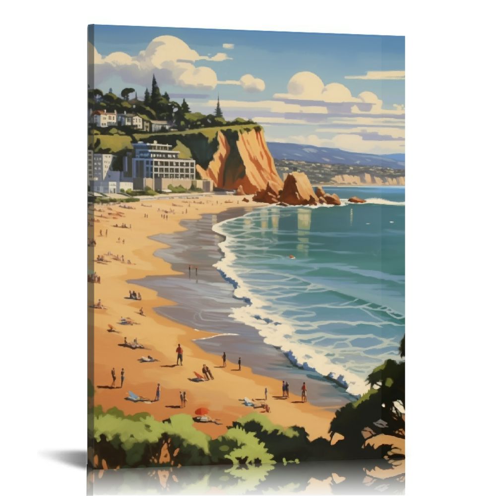 GOSMITH Avila Beach Vintage Travel Posters Canvas Wall Decor, Wall Art ...