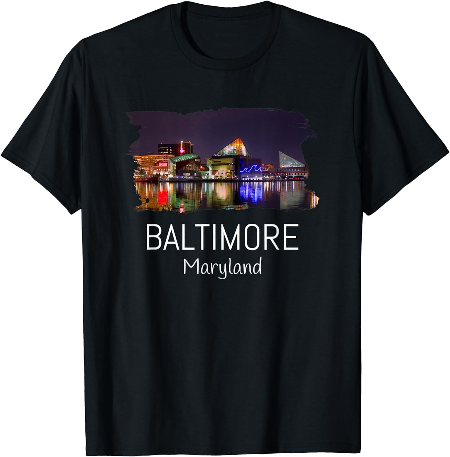 Leisuo Baltimore Skyline Cool Souvenir Gift Baltimore Maryland T-Shirt ...