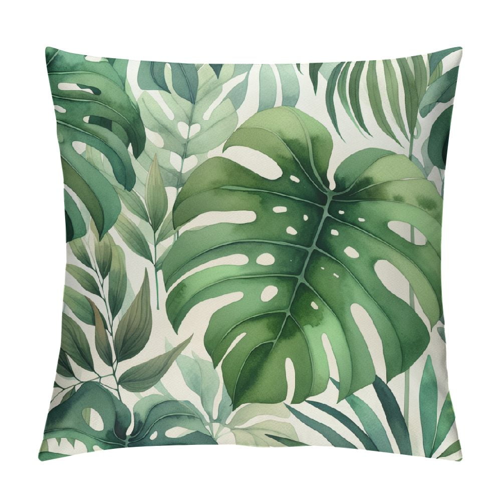 Leisuo Banana Leaf Decorative Throw Pillow Cover Case,Watercolor Banana ...