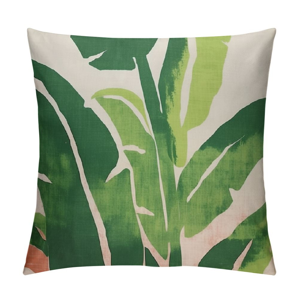 GOSMITH Banana Leaf Decorative Throw Pillow Cover Case,Watercolor ...