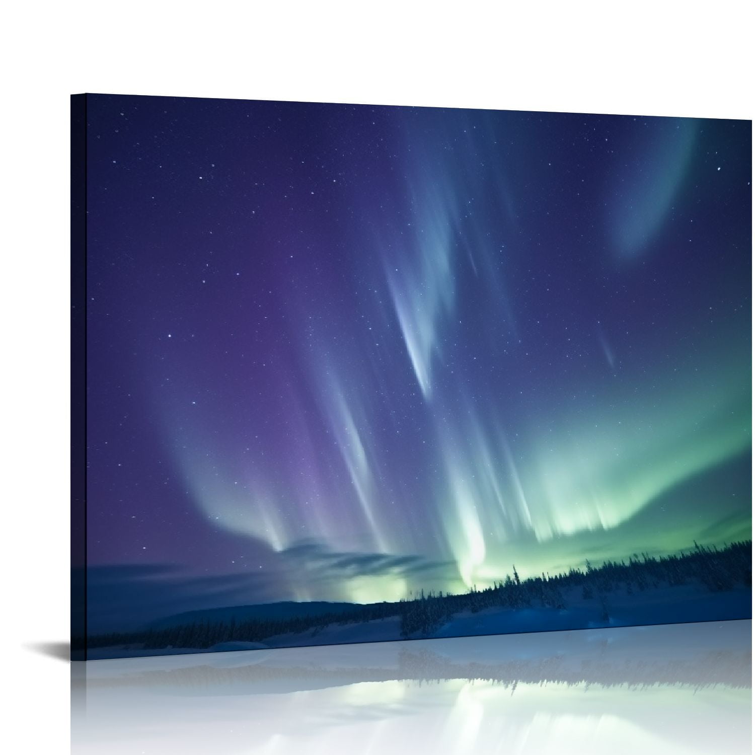 GOSMITH Bathroom Fashion Wall Art on Canvas,Aurora Borealis Northern ...