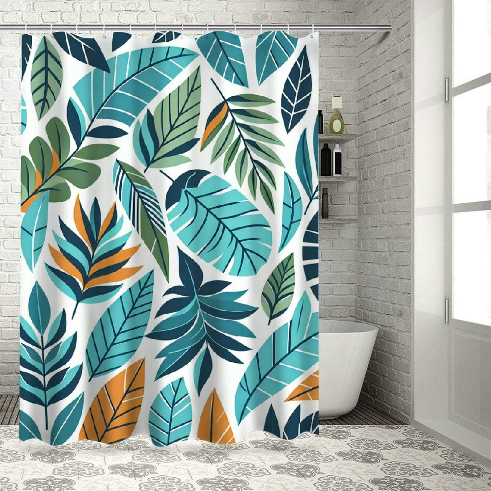 GOSMITH Bathroom Shower Curtain - Summer Tropical Banana Palm Monstera ...