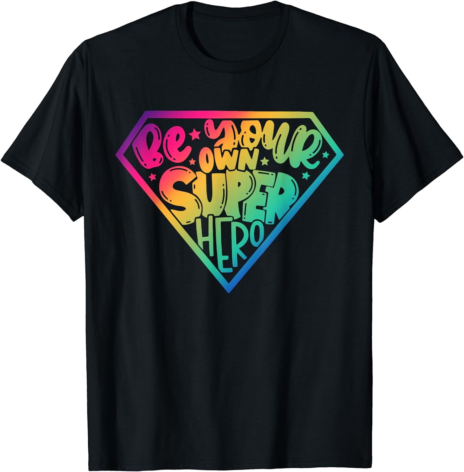 GOSMITH Be Your Own Super Hero Motivational Quotes T-Shirt 150977-black ...