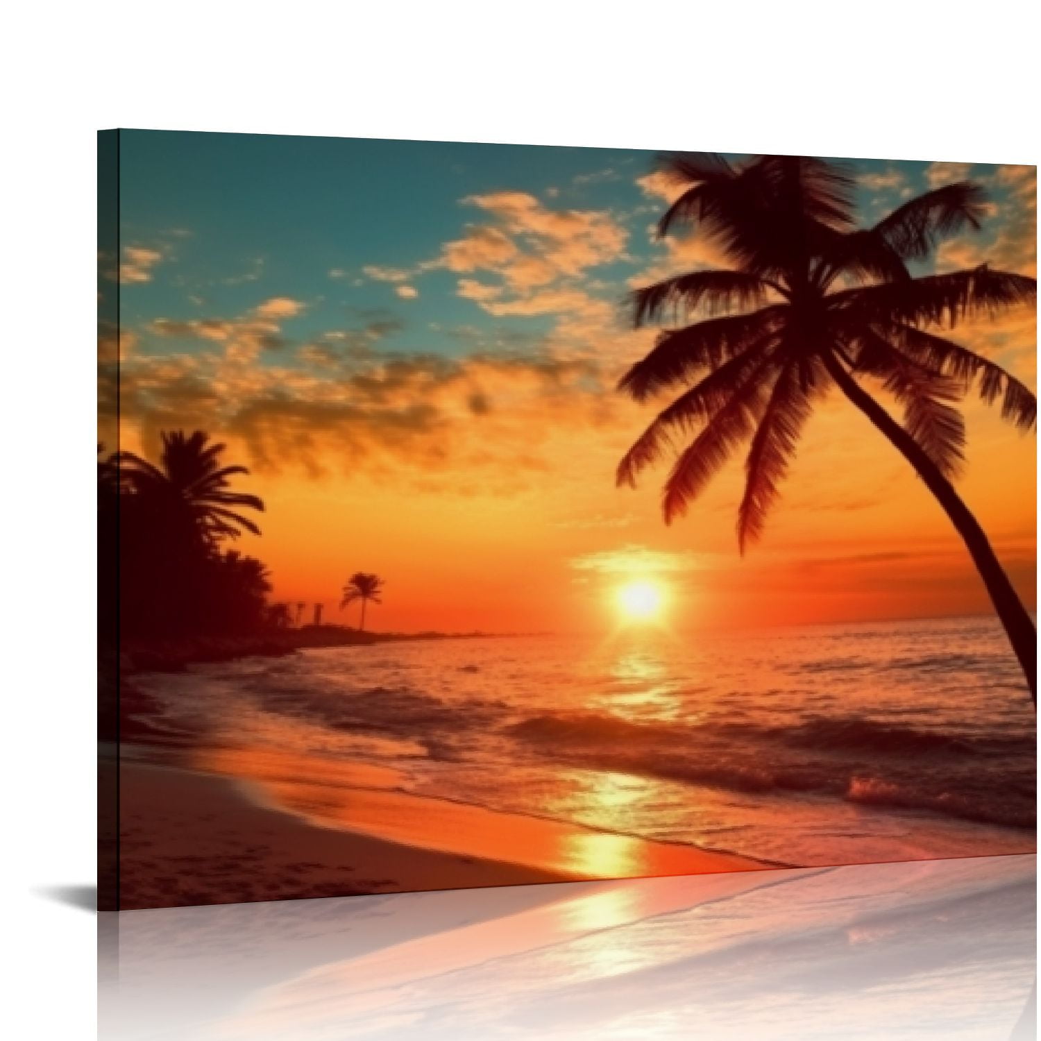 GOSMITH Beach Sunset Pictures Canvas Wall Art For Living Room Bedroom ...