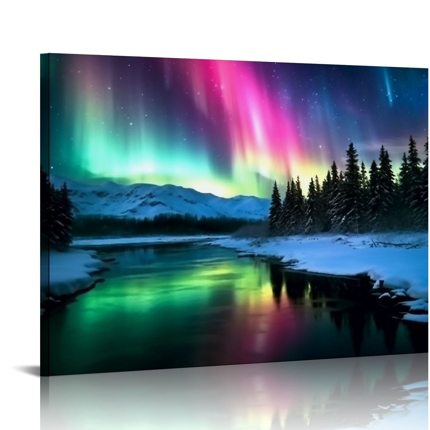 GOSMITH Beautful Aurora Scenery Paintin Canvas Print Painting Wall Art ...