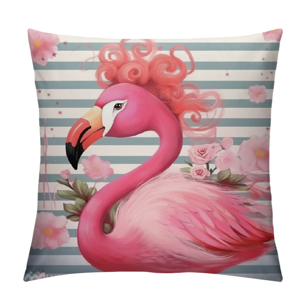 GOSMITH Beautiful Flamingo Set of Pillow Covers Cushion Case Outdoor ...