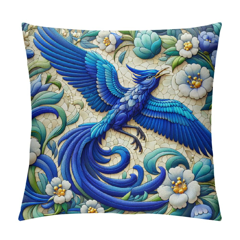GOSMITH Bird Decorative Pillow Covers Spring Style Throw Pillow Cover ...