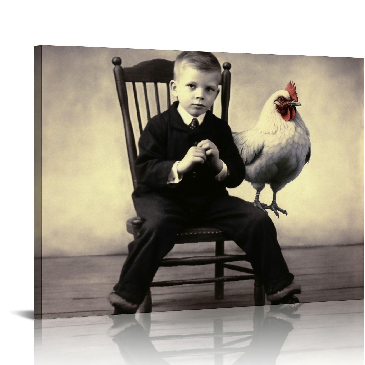 GOSMITH Bizarre Boy with Giant Chicken Oddities and Curiosities Poster ...