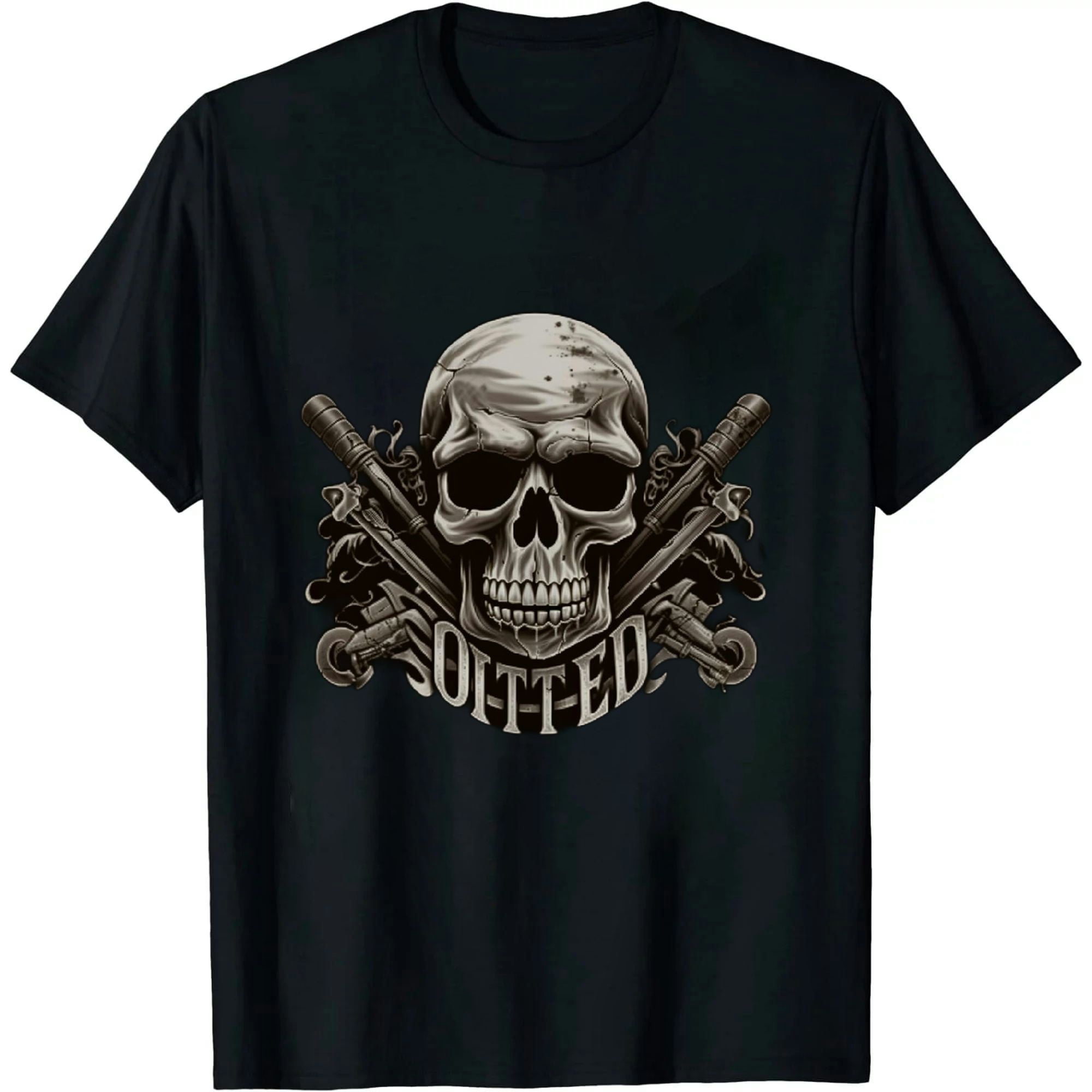 GOSMITH Black T-Shirt Turkey Black Skull Men's T-Shirt 9999 black ...