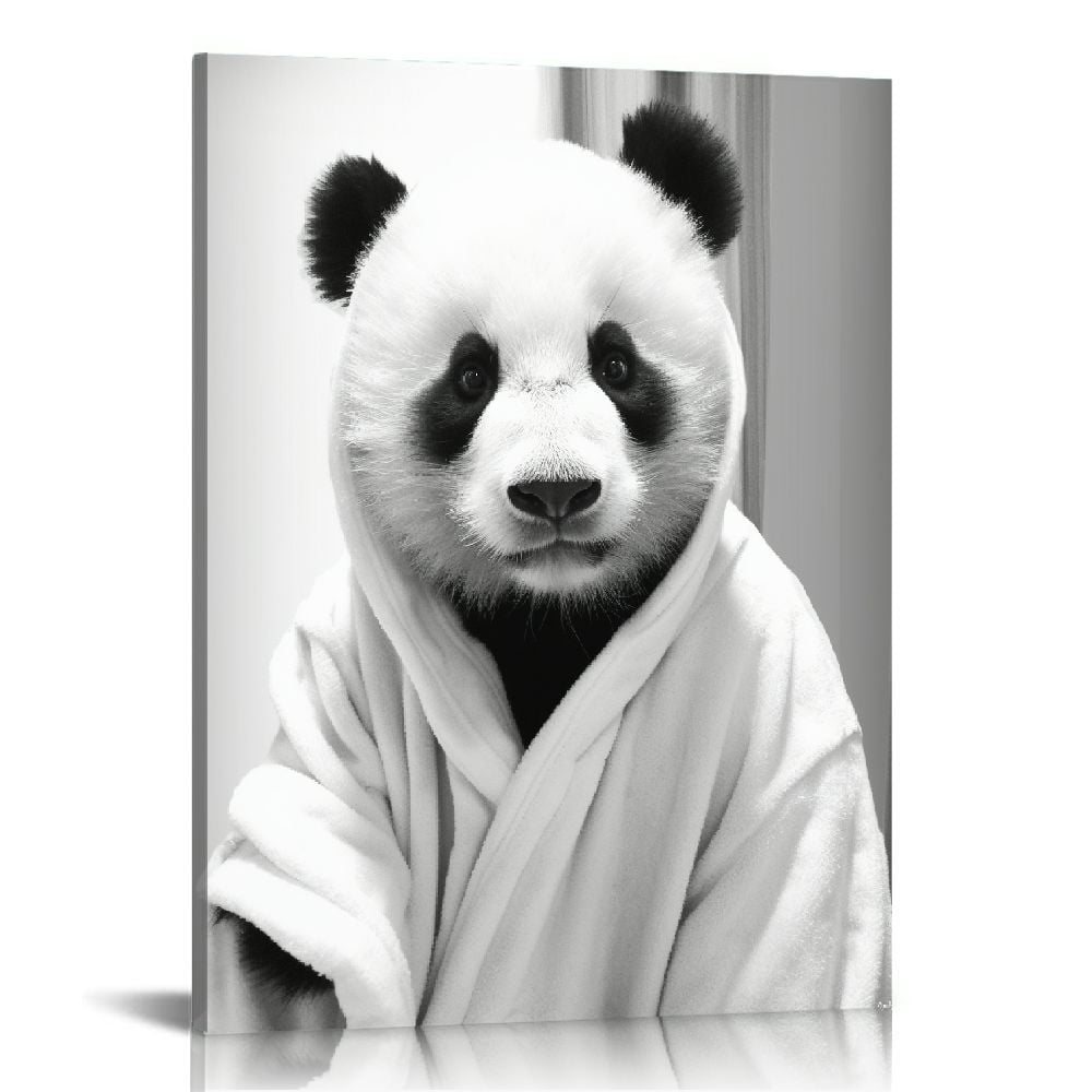 GOSMITH Black White Animal Portrait Wall Art Panda Wall Decor Canvas ...