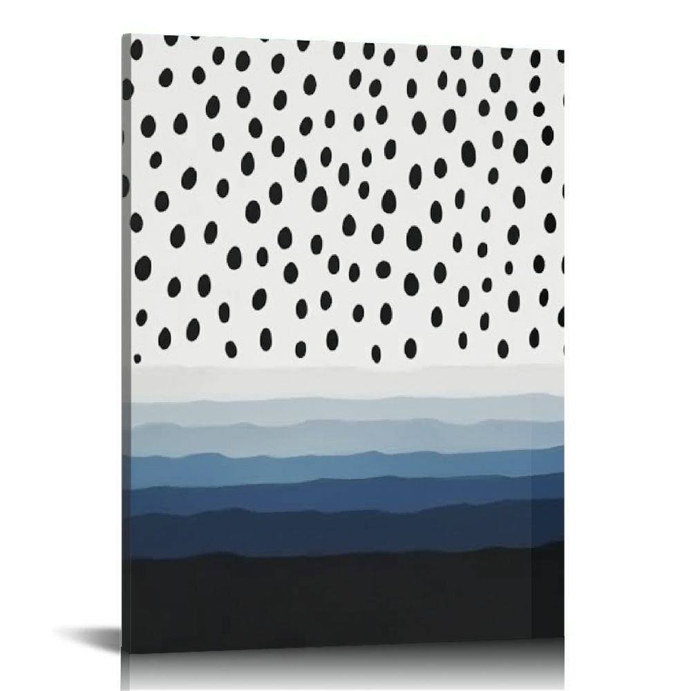 GOSMITH Blue Canavs Wall Art for Living Room Decor Abstract Blue and ...