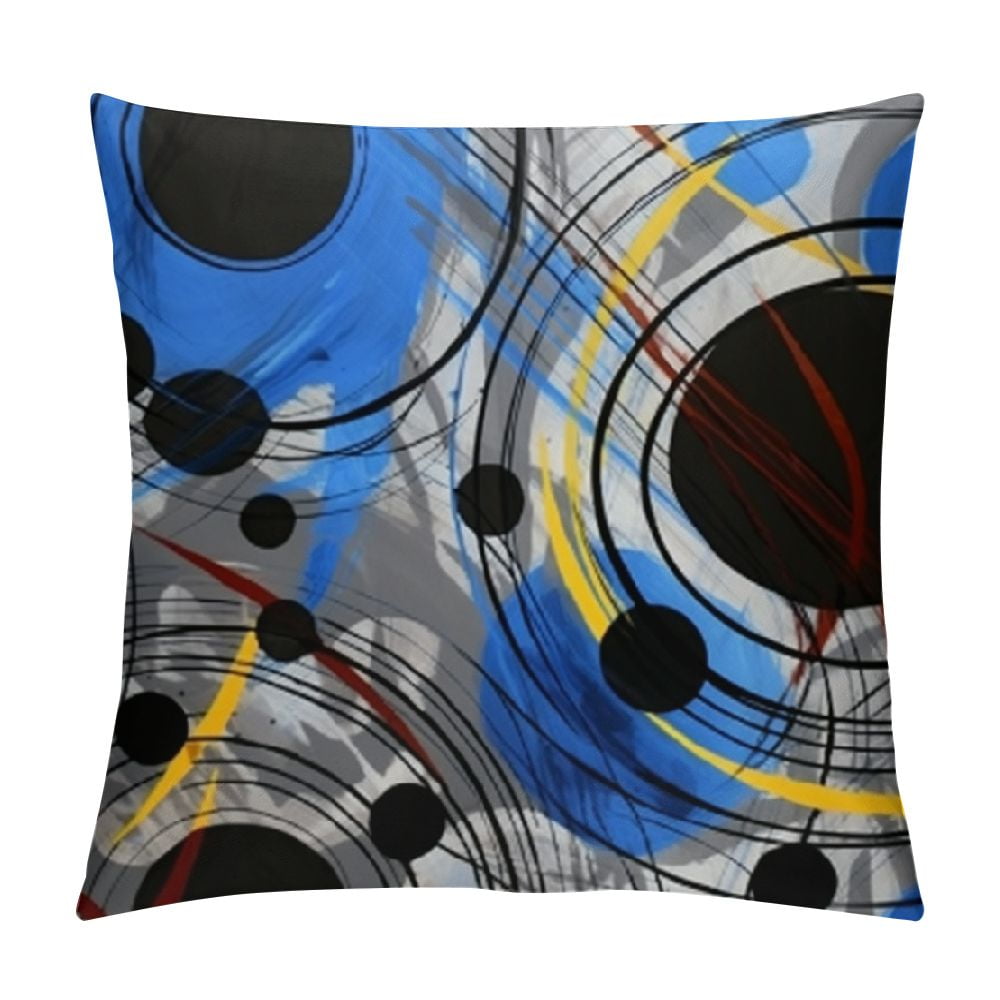 GOSMITH Blue Geometric Pillow Cover, Decorative Couch Throw Pillow ...