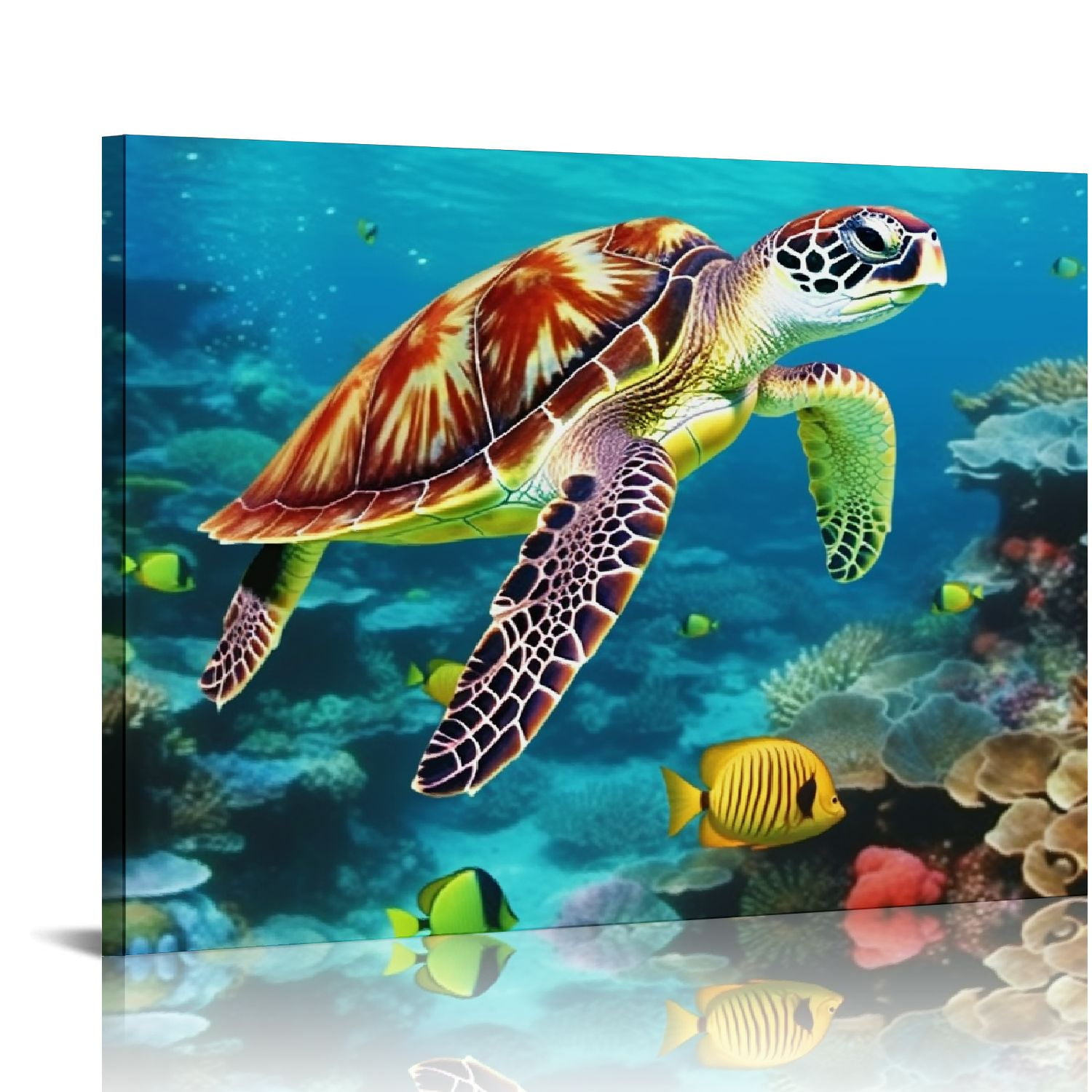 GOSMITH Blue Ocean Aquatic Animals Decor Wall Art Turtle Starfish ...