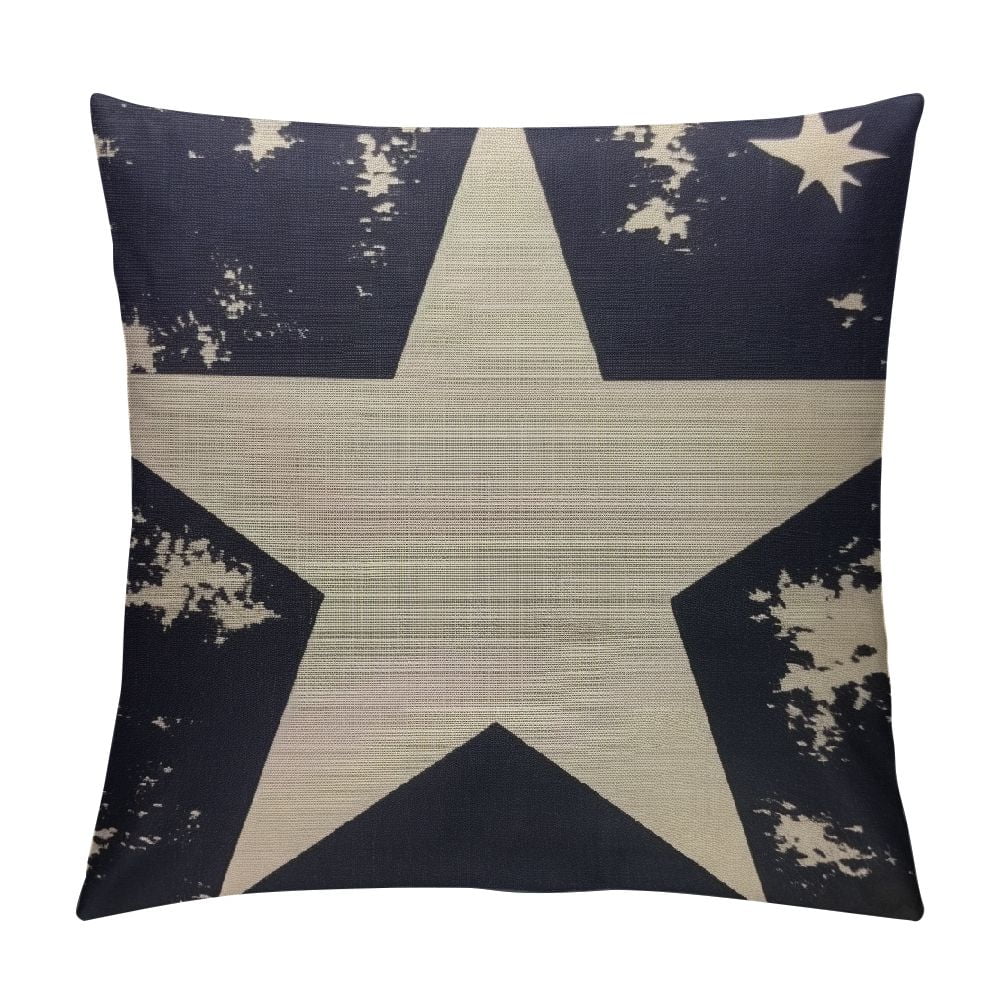 GOSMITH Blue Star Throw Pillow Cover,Abstract USA Star Design on The ...