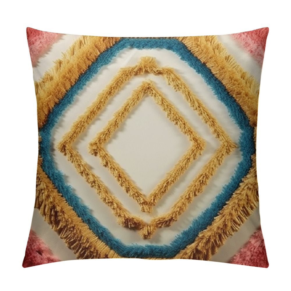 GOSMITH Boho Throw Pillow Covers Woven Tufted Decorative Pillow Covers ...