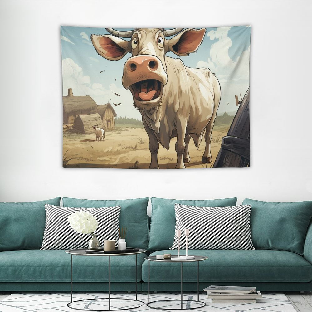 GOSMITH Boys Highland Cow Tapestry for Bedroom Aesthetic Bull Cattle ...