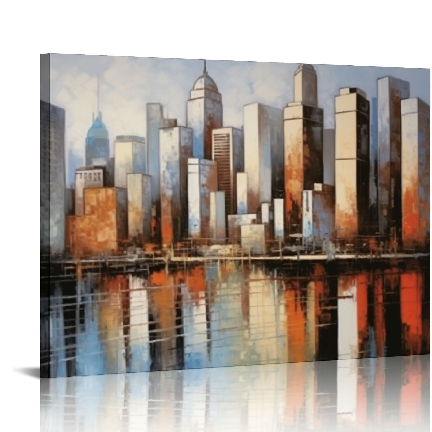 GOSMITH Brooklyn Bridge Wall Art Modern New York City Abstract Canvas ...