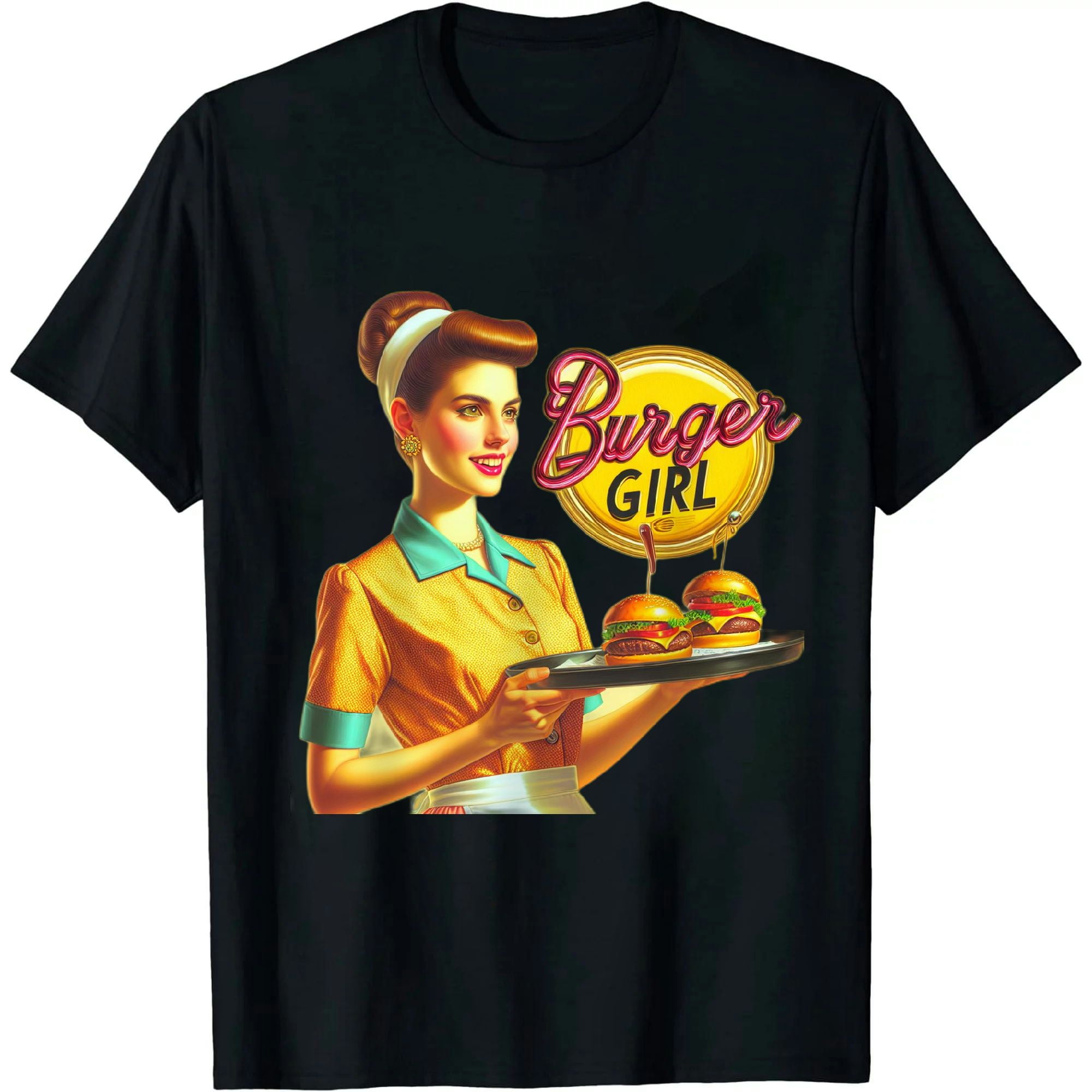 GOSMITH Burger Girl Hamburger Fast Food Snacks Lover T-Shirt - Walmart.com