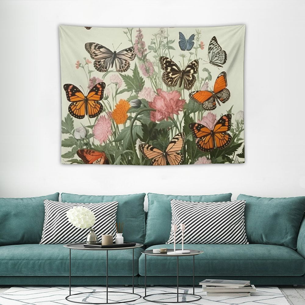 GOSMITH Butterfly Bouquet Tapestry Vintage Floral Boho Flower Tapestry ...