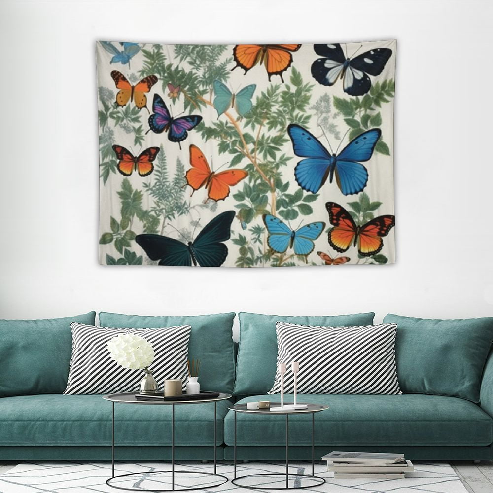 GOSMITH Butterfly Floral Tapestry Boho Flower Leaves Vintage Bouquet ...