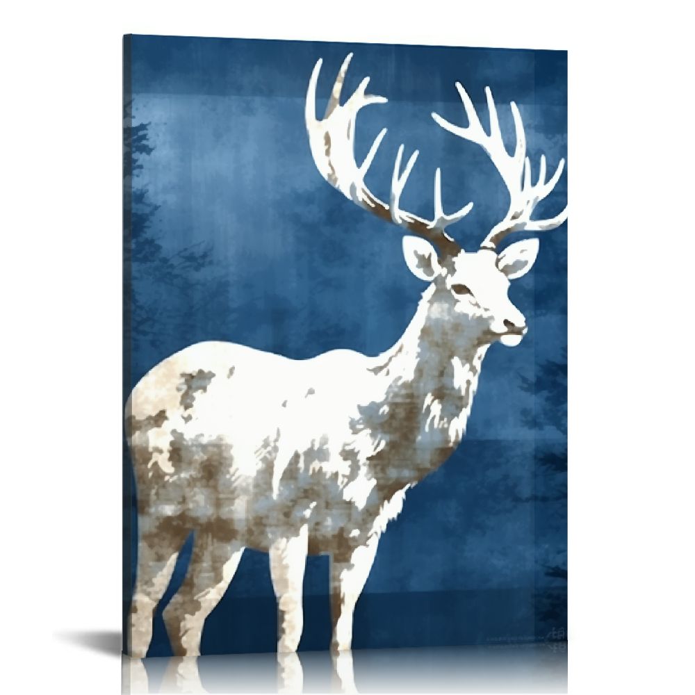 GOSMITH Cabinet Wall Art Deer Animal Silhouette Canvas Images rustic ...