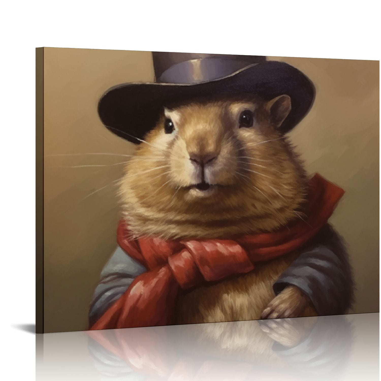 GOSMITH Canvas Painting Wall Art Groundhog and Hat Funny Poster Canvas ...