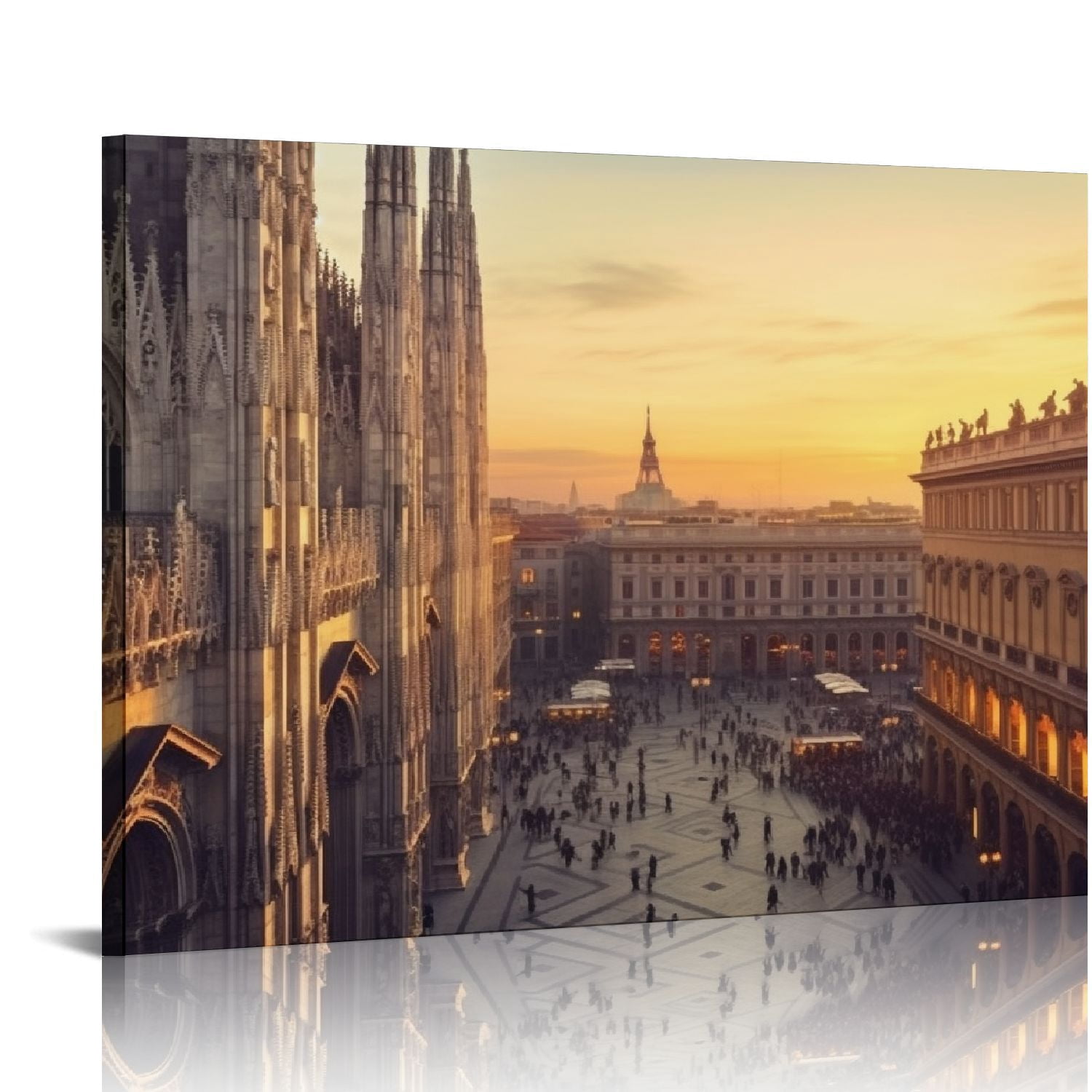 GOSMITH Canvas Wall Art Living Room Milan City Poster Pictures Bedroom ...