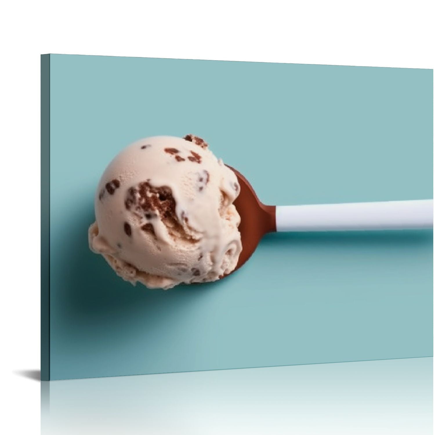 GOSMITH Canvas Wall Art Prints Chocolate ice cream scoop light blue ...